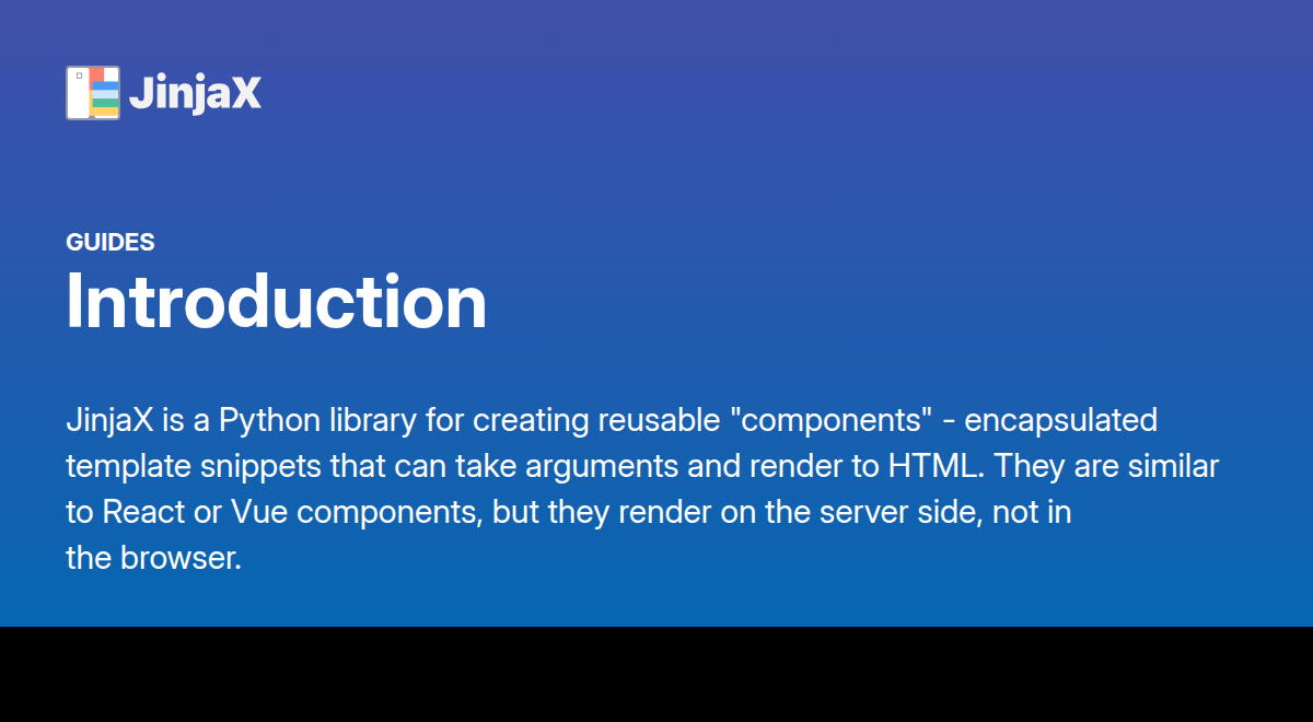 Introduction | JinjaX Documentation